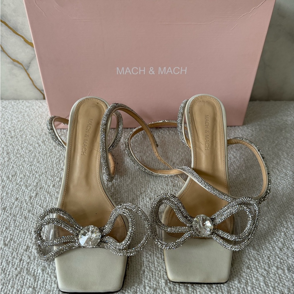 Mach & Mach Crystal Bow Heels - Gem